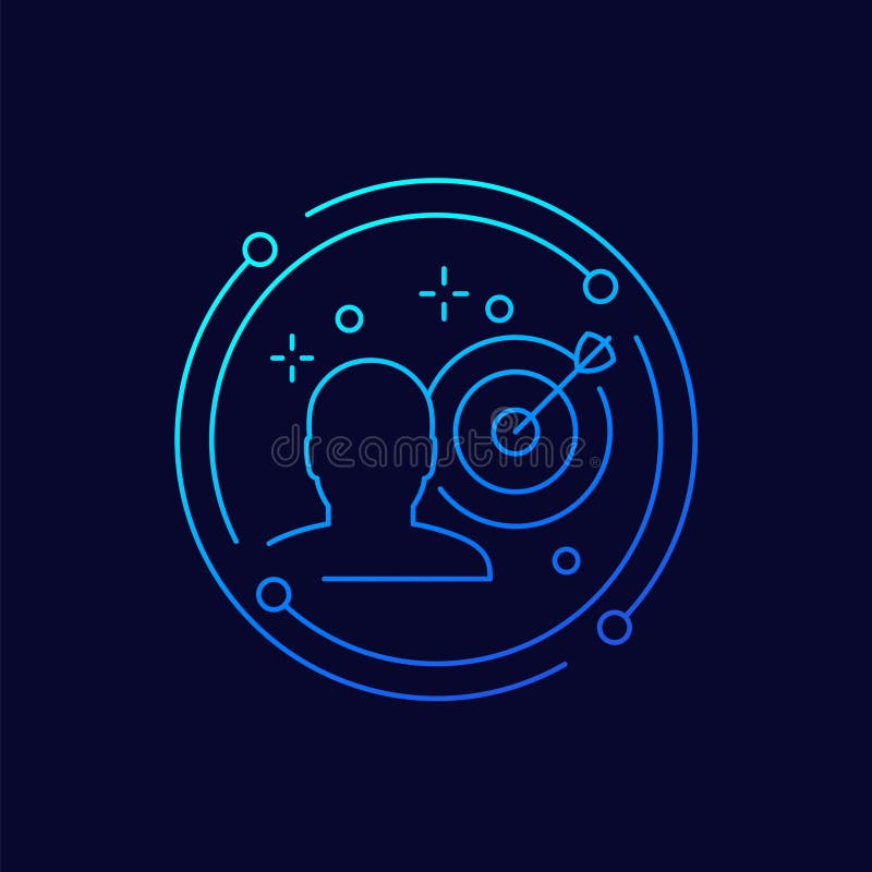 Personal Goal Icon, Linear Design Stock Illustration - Illustration of ...