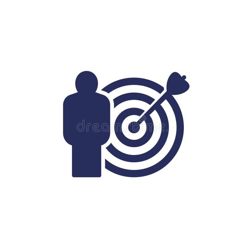 Personal Goal Icon on White Stock Vector - Illustration of objective ...