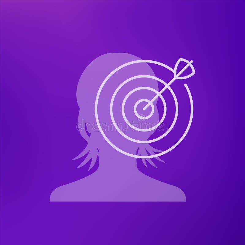 Personal Goal Vector Icon with a Woman Stock Vector - Illustration of ...