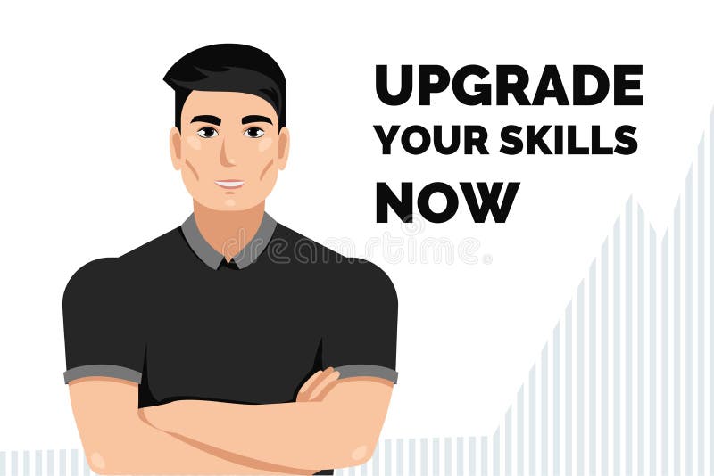 Personal Growth Coach Man. Creativity and Motivation Banner. Vector ...