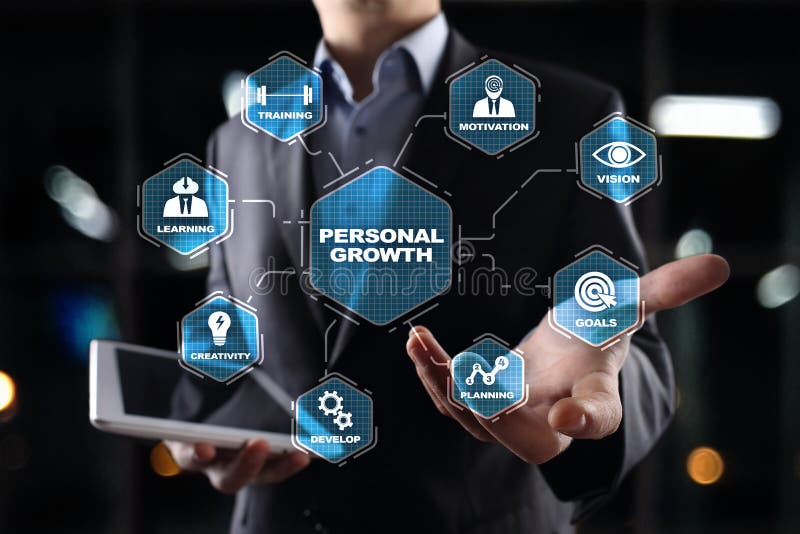 Personal Growth and Development Concept. Chart with Keywords and Icons ...