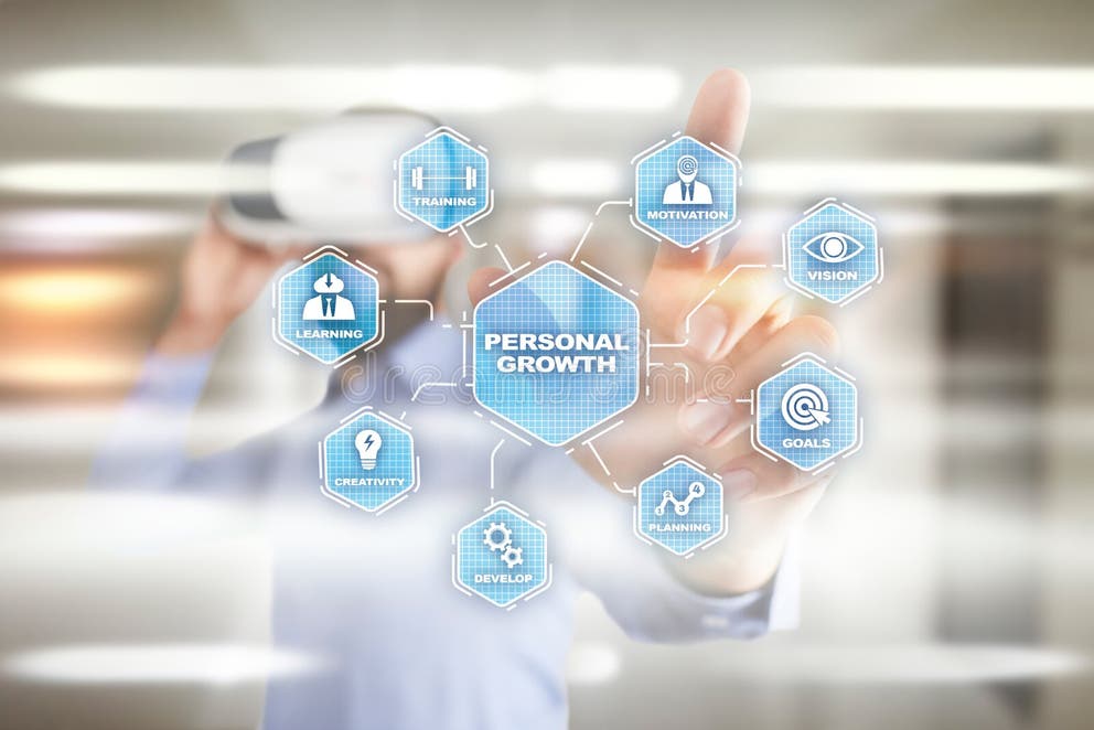 Personal Growth and Development Concept. Chart with Keywords and Icons ...