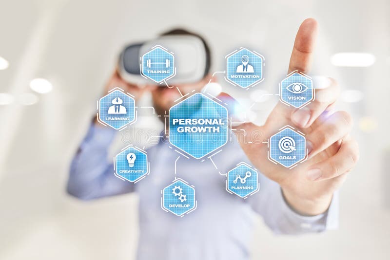 Personal Growth and Development Concept. Chart with Keywords and Icons ...