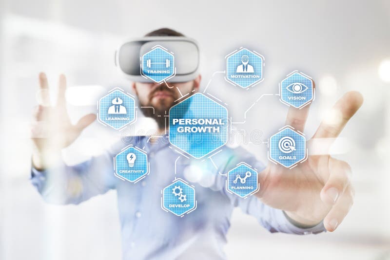 Personal Growth and Development Concept. Chart with Keywords and Icons ...