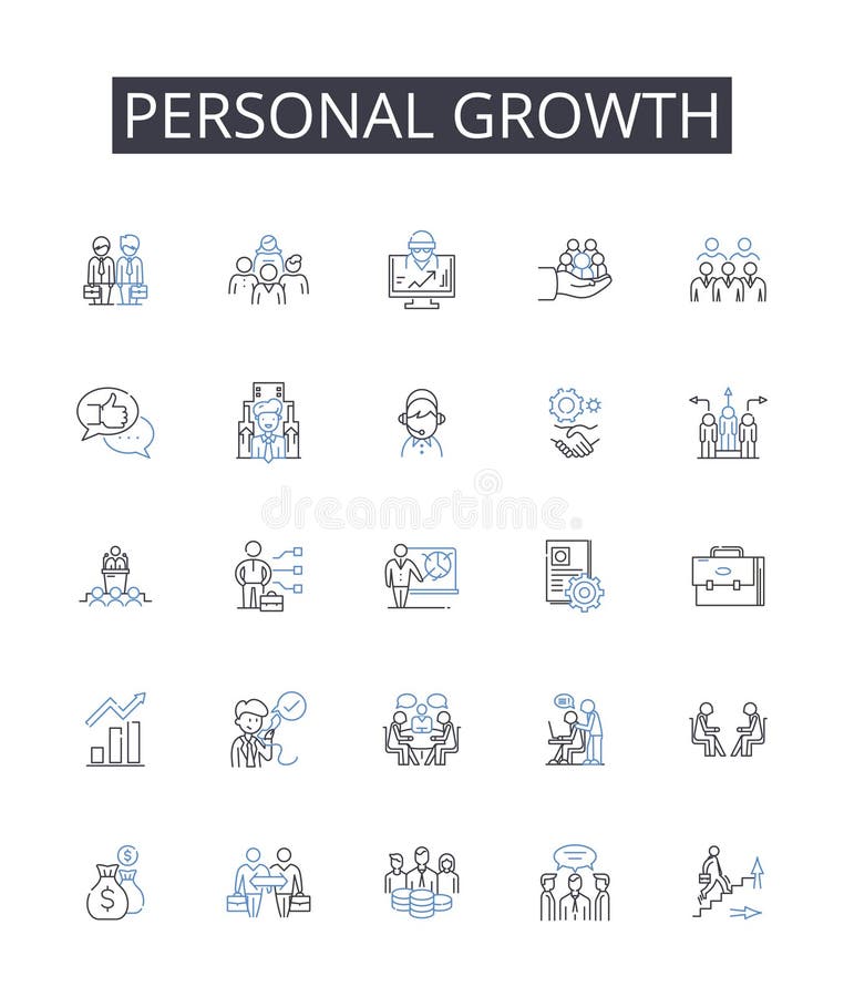 Personal Growth Line Icons Collection. Self-improvement, Personal ...