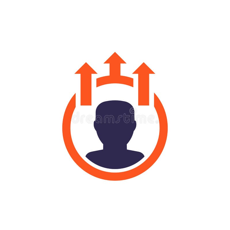 Personal Growth or Raise Icon on White Stock Vector - Illustration of ...