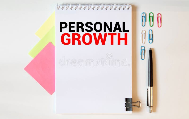 PERSONAL GROWTH. Text on White Paper on Blue Folder Stock Image - Image ...