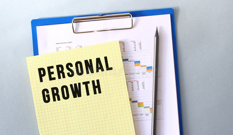 PERSONAL GROWTH Text Written on Notepad with Pencil. Notepad on a ...