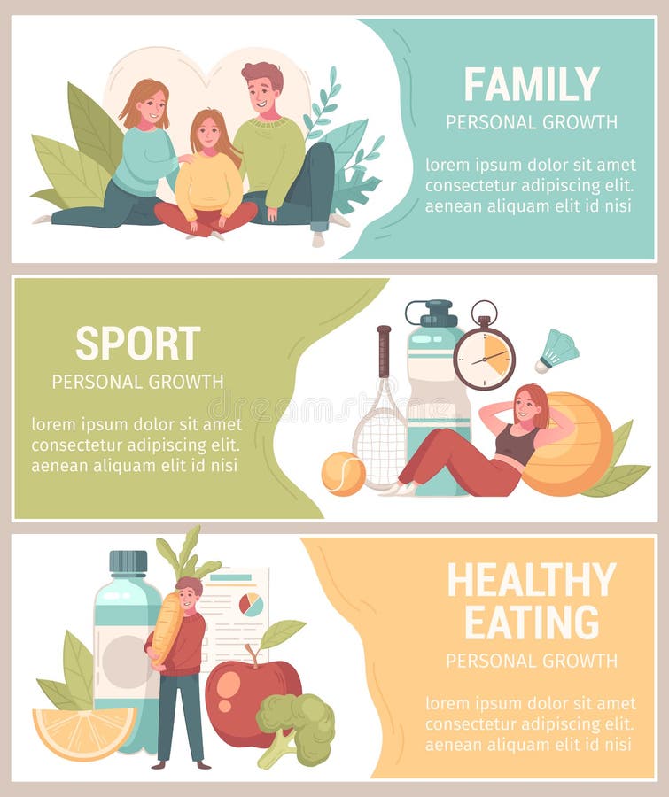 Personal Growth Tips Banners Stock Vector - Illustration of motivation ... Personal Growth Tips Banners Stock Vector - Illustration of motivation ...