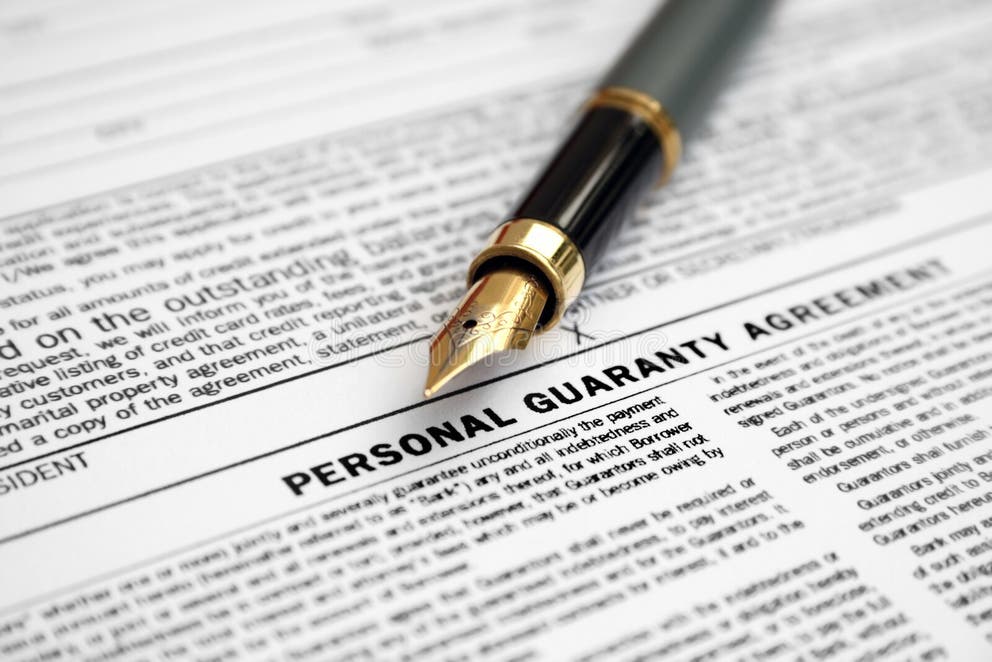 Personal Guaranty Agreement Stock Image - Image of statement, office ...