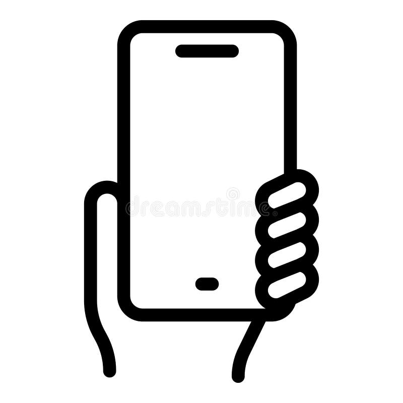Personal Hand Phone Icon Outline Vector. Mobile Cellphone Stock ...