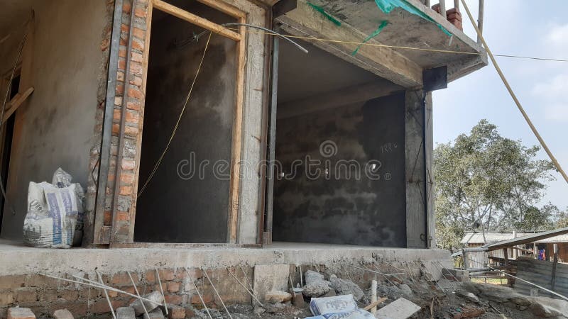 Personal House Construction Front Side Stock Photo - Image of cottage ...