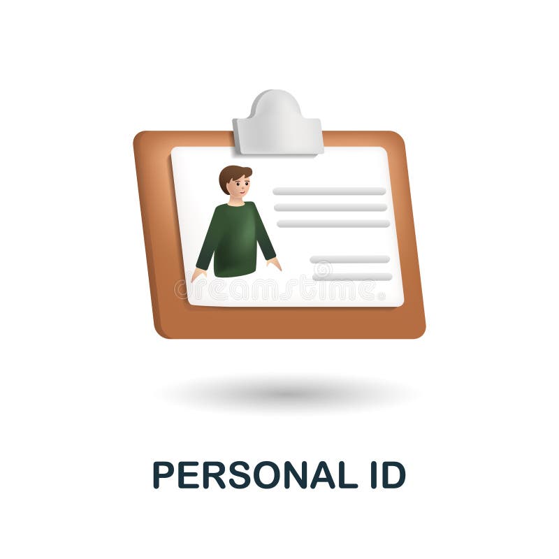 Personal Id Icon. 3d Illustration from Security Collection Stock Vector ...