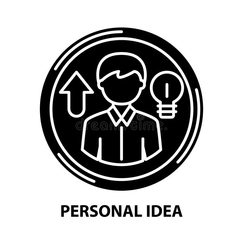 Personal Idea Icon, Black Vector Sign with Editable Strokes, Concept ...