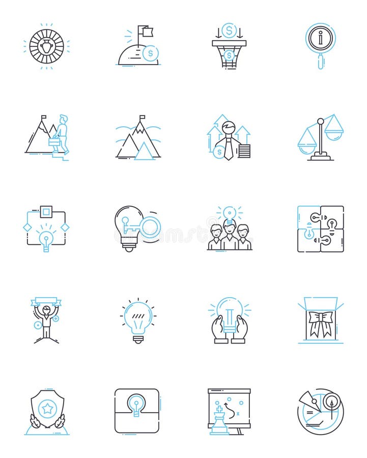 Personal Improvement Linear Icons Set. Progress, Growth, Development ...