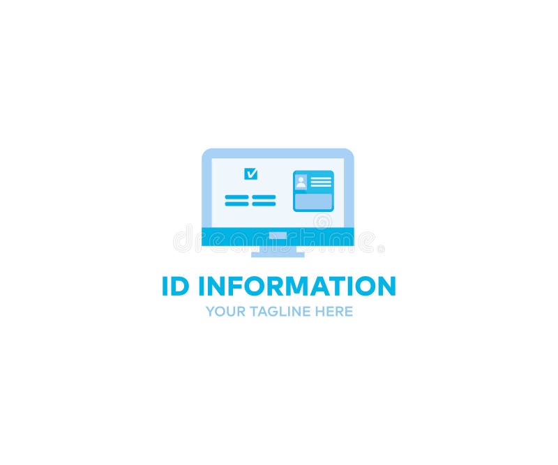 Personal Information Card, Computer Screen Logo Design. Identification ...