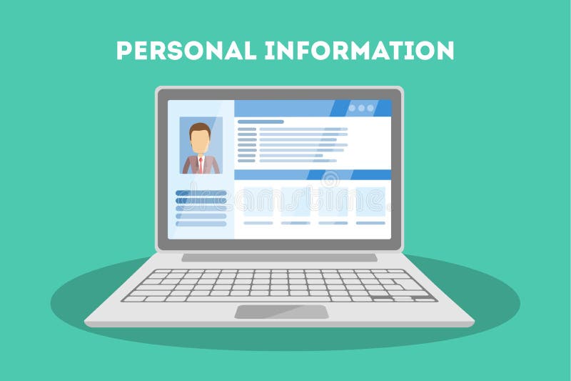 Personal Information Concept. Stock Vector - Illustration of online ...