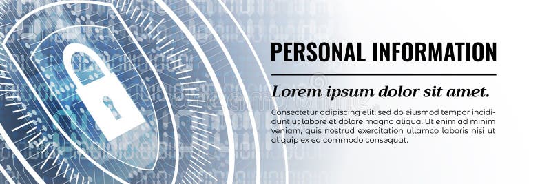 Personal Information Modern Safety Background. Vector. Web Banner ...