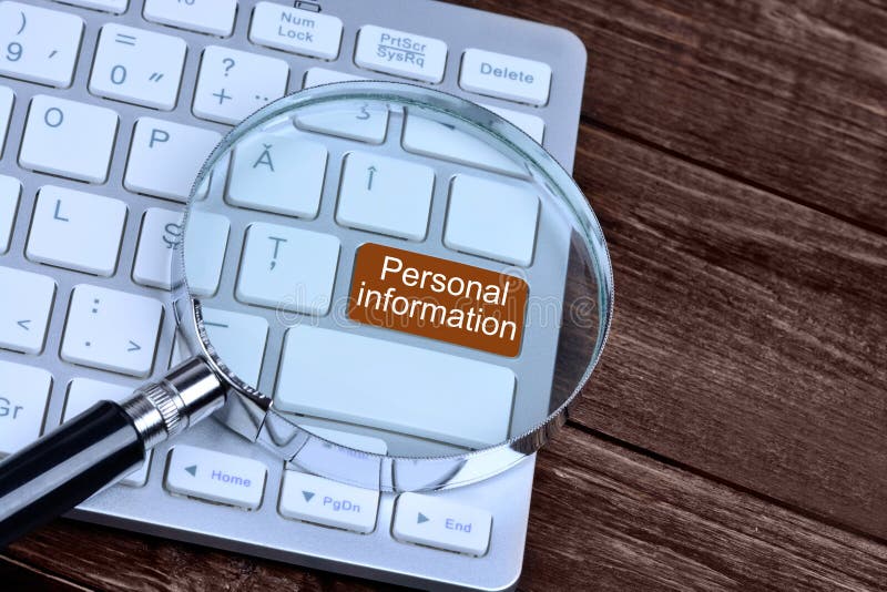 Personal Information on Keyboard Button Stock Photo - Image of ...