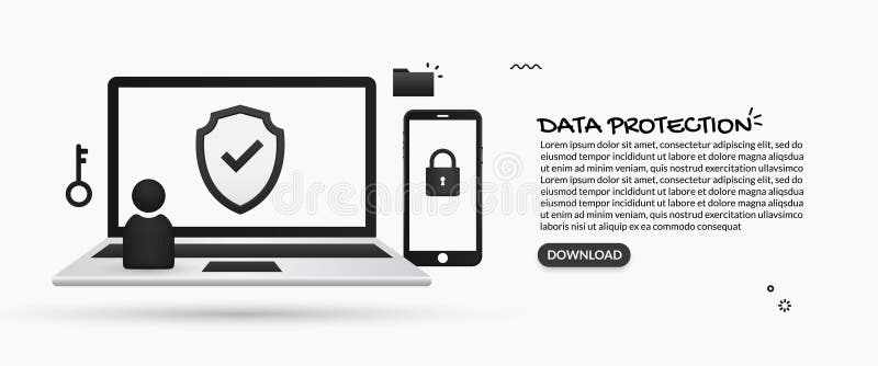 Personal Information Security and Data Protection System Stock Vector ...