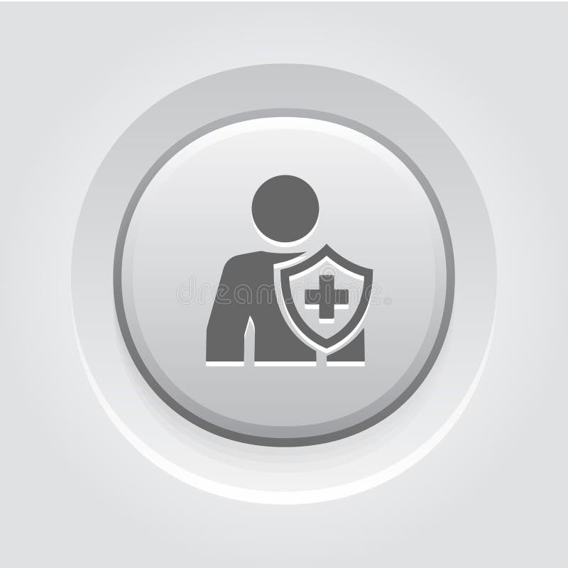 Personal Insurance Icon. Grey Button Design Stock Illustration ...