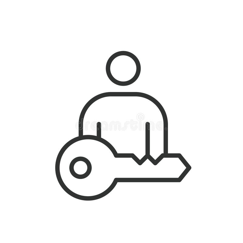 Personal Key, Icon in Line Design. Key, Personal, Security, Access ...