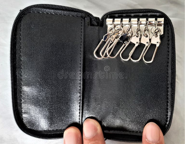 Personal Key Organizer Holder Pouch Wallet Stock Photo - Image of lock ...