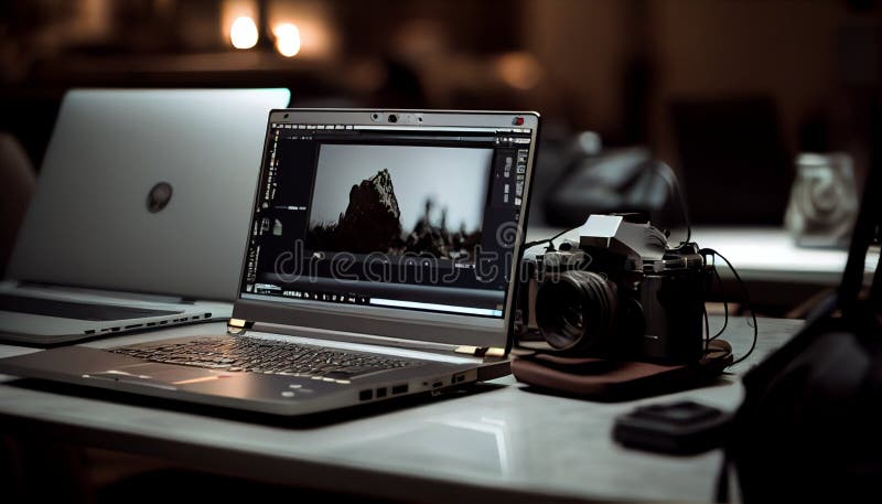 Personal Laptop Ai Generated Stock Illustration - Illustration of ...