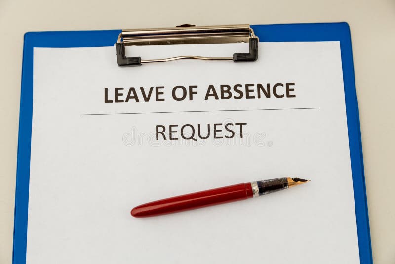Personal Leave Ob Absence Statement Form at the Desk. Stock Image ...