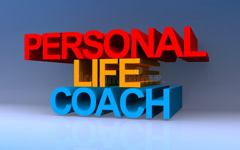 Personal Life Coach on Blue Stock Illustration - Illustration of ...