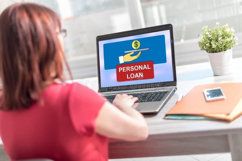 Personal Loan Concept on a Laptop Screen Stock Image - Image of economy ...