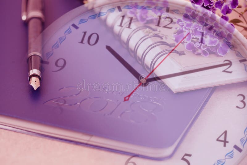 Personal Organizer or Planner with Fountain Pen Stock Illustration ...