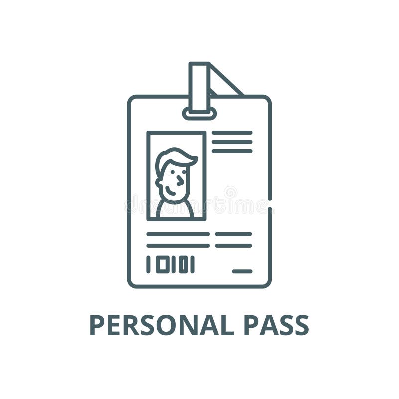 Personal Pass Vector Line Icon, Linear Concept, Outline Sign, Symbol ...