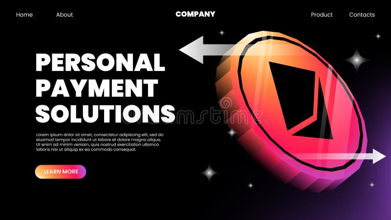 Personal Payment Solutions Landing Page Template. Cryptocurrency Web ...