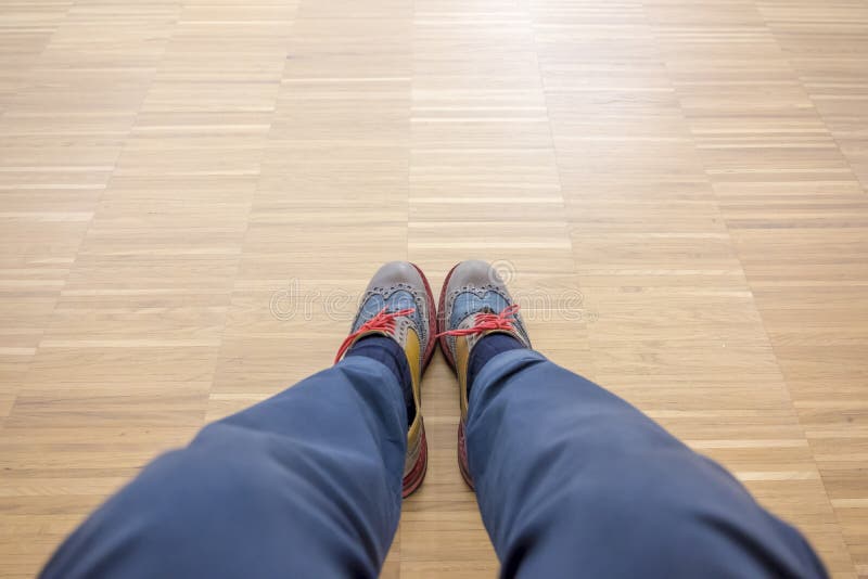 Personal Perspective on a Man with His Colorful Shoes Stock Photo ...
