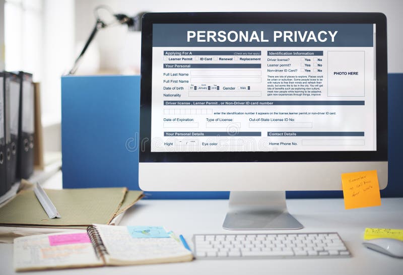 Personal Privacy Form Contract Concept Stock Photo - Image of database ...