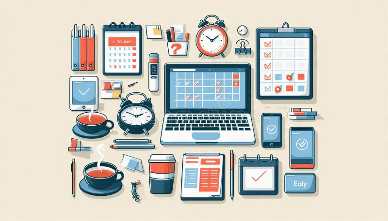 Personal Productivity and Organization Vector Stock Illustration ...