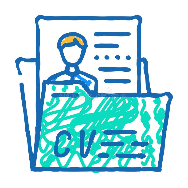 Personal Profile Cv Icon Doodle Illustration Stock Illustration ...