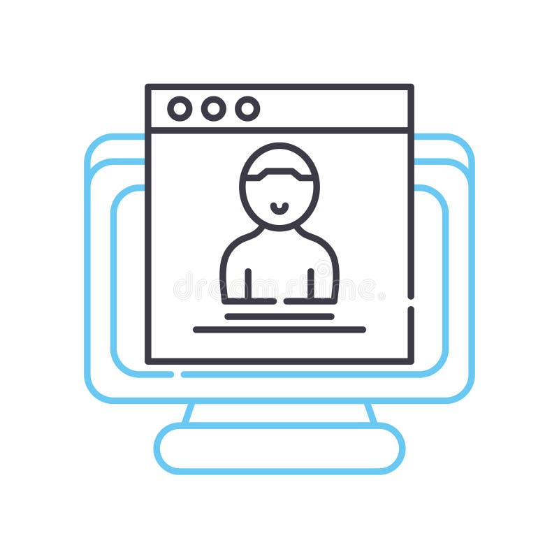 Personal Profile Line Icon, Outline Symbol, Vector Illustration ...