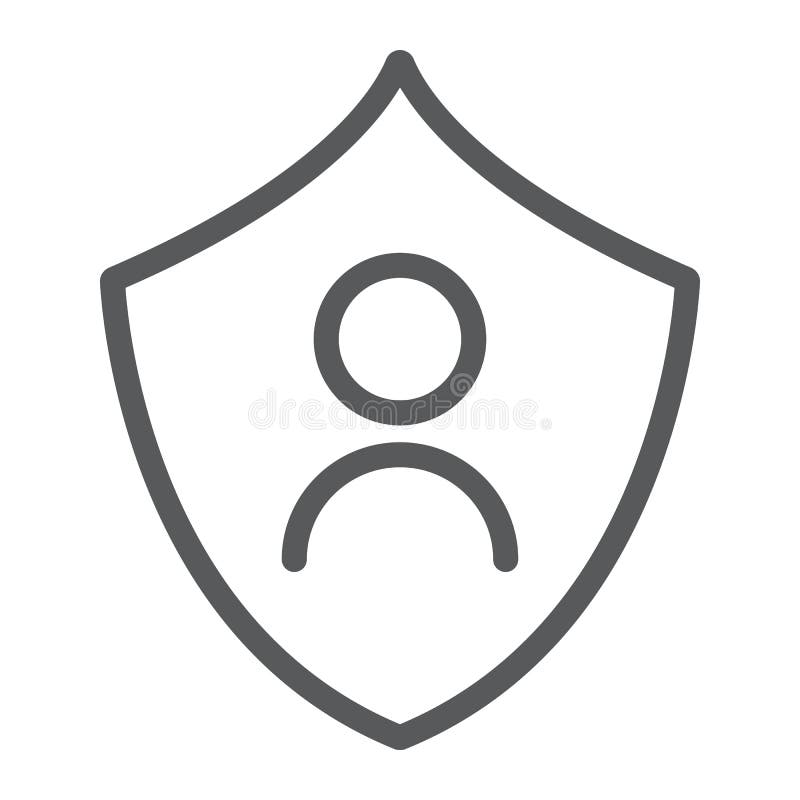 Personal Protection Line Icon, Privacy and Security, Data Protection ...
