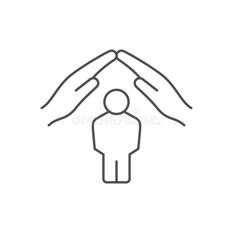 Personal Protection Line Outline Icon Stock Vector - Illustration of ...