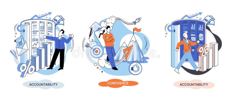 Personal Quality Concept Vector Illustrations Set. Confidence ...