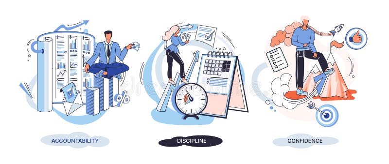 Personal Quality Concept Vector Illustrations Set. Confidence ...