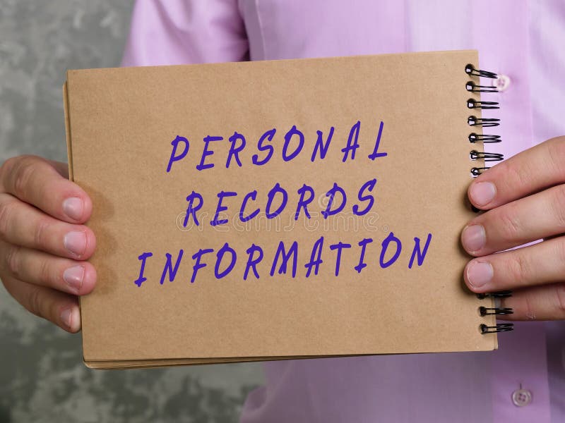 PERSONAL RECORDS INFORMATION Inscription on the Page Stock Photo ...
