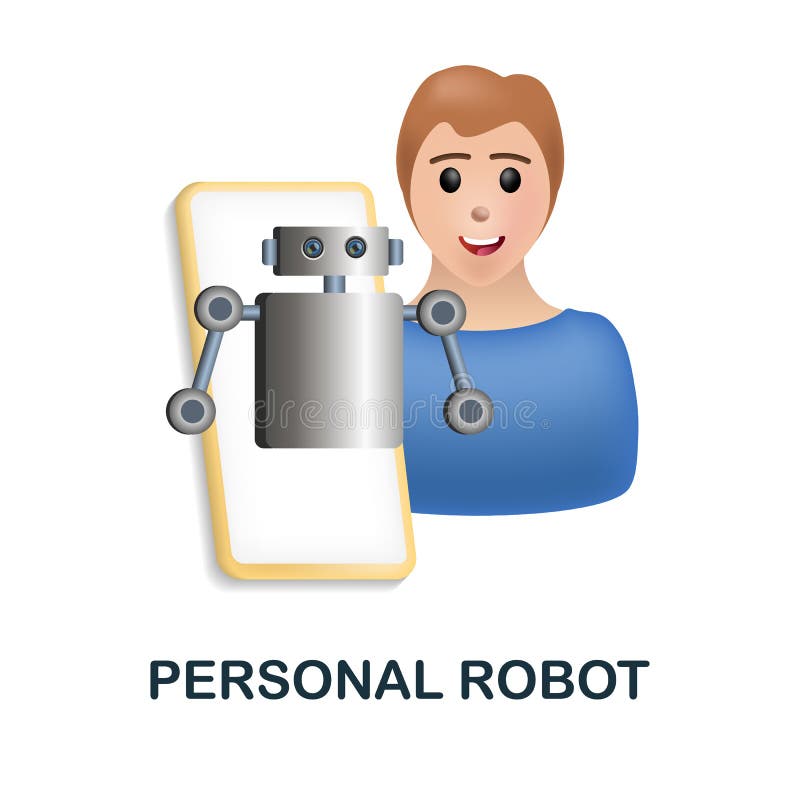 Personal Robot Icon. 3d Illustration from Future Technology Collection ...