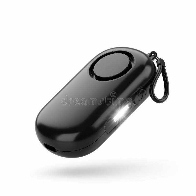 Personal Safety Alarm Device (black) on a Solid White Background Stock ...