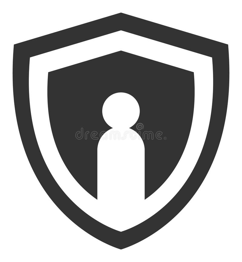 Vector Personal Shield Flat Icon Illustration Stock Vector ...