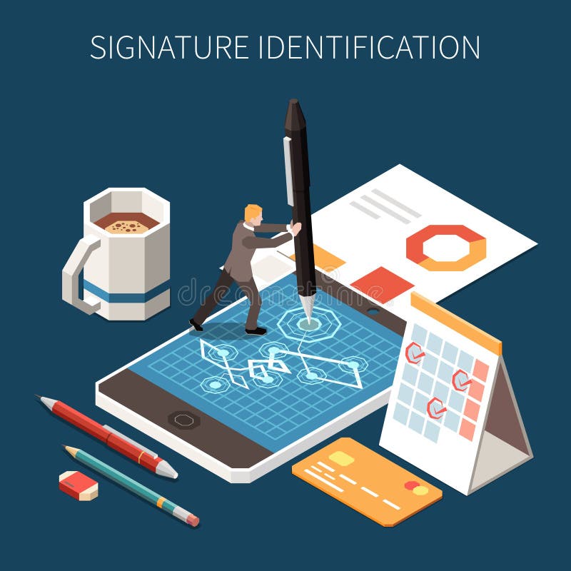Personal Signature Identification Composition Stock Vector ...