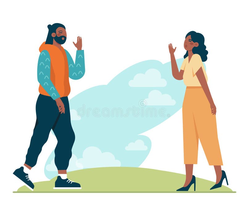 Personal Space Concept. Characters Setting, Protecting and Violating ...