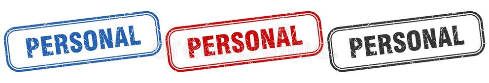 Personal Square Isolated Sign Set. Personal Stamp Stock Vector ...